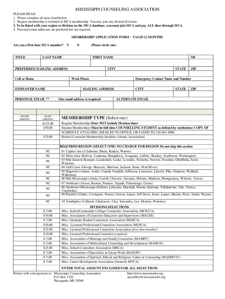 Fillable Online mica memberclicks 1 Rules and Regulations Mississippi ...
