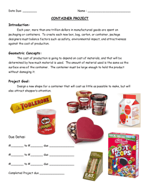 Fillable Online Advanced Geometry ProjectVolume, Surface Area, and ...
