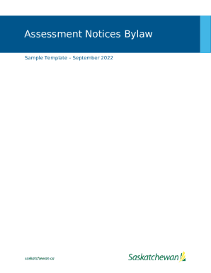 Sample Assessment Notices Bylaw Doc Template | pdfFiller