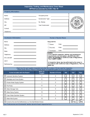 Fillable Online Nfpa 25: Standard for the Inspection, Testing, and ...