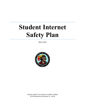 Fillable Online Student Internet Safety Plan - School District of ...