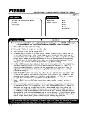 Fillable Online 1 Fi2000R-ARB Fuel Injection Module Fax Email Print - pdfFiller