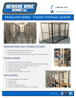Fillable Online Tenant Storage Lockers - ProGuard Series - Newark Wire ...
