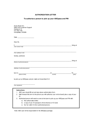 Fillable Online AUTHORIZATION LETTER To authorize a person to pick up your ... Fax Email Print ...