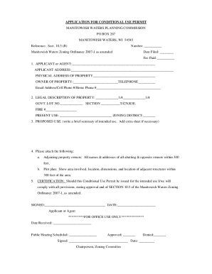 Fillable Online Application for Conditional Use Permit Fax Email Print - pdfFiller