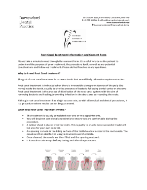 Fillable Online Root Canal Treatment Information and Consent Form Fax ...