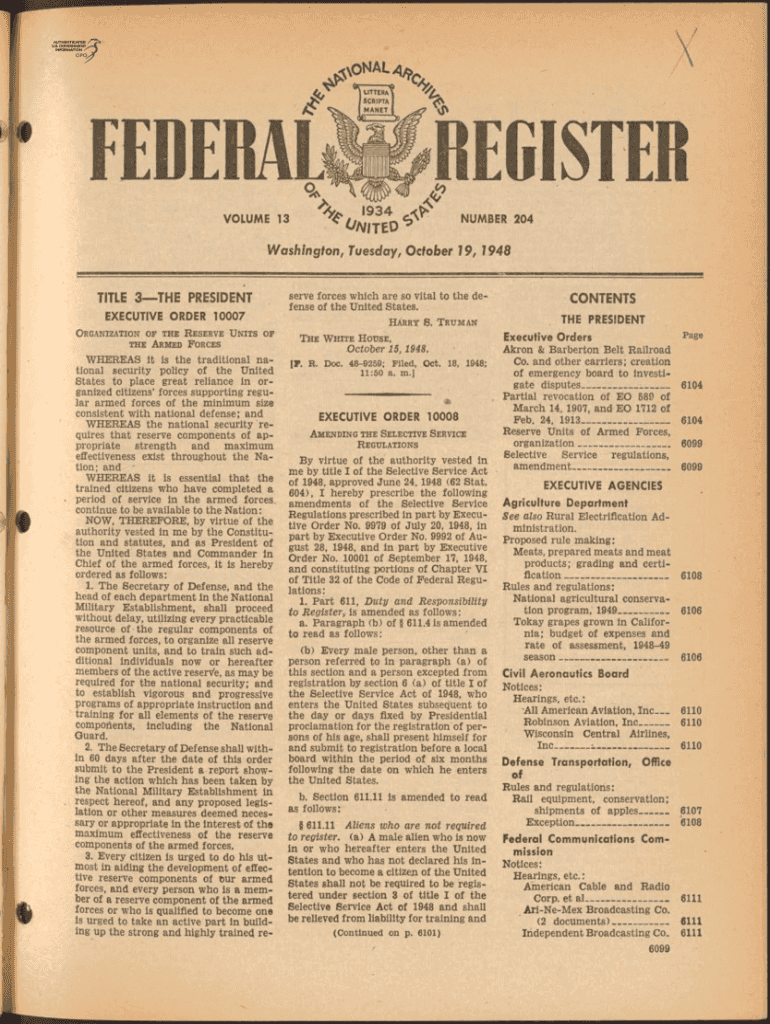 Fillable Online Executive Orders: Issuance, Modification, and ...