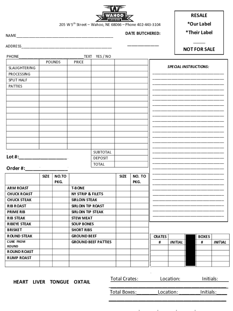 Fillable Online HEART LIVER TONGUE OXTAIL RESALE *Our Label *Their ...