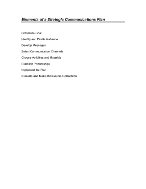 Fillable Online Template for Strategic Communications Plan - ADvancing ...