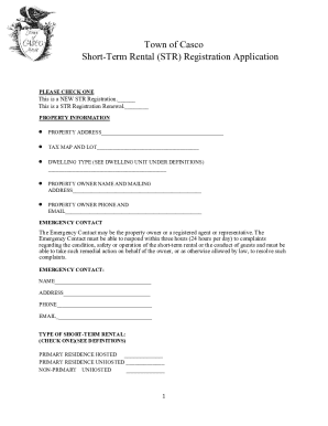 Fillable Online Casco Short Term Rental Registration Ordinance Approved ...
