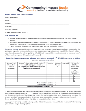 Fillable Online communityimpactbucks org Model Challenge Event ...