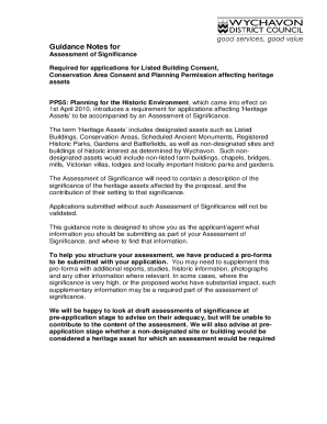 Fillable Online Statement of Significance guidance notes for listed ...