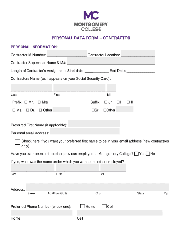 Fillable Online Forms - MC InfoMontgomery College, Maryland Fax Email ...