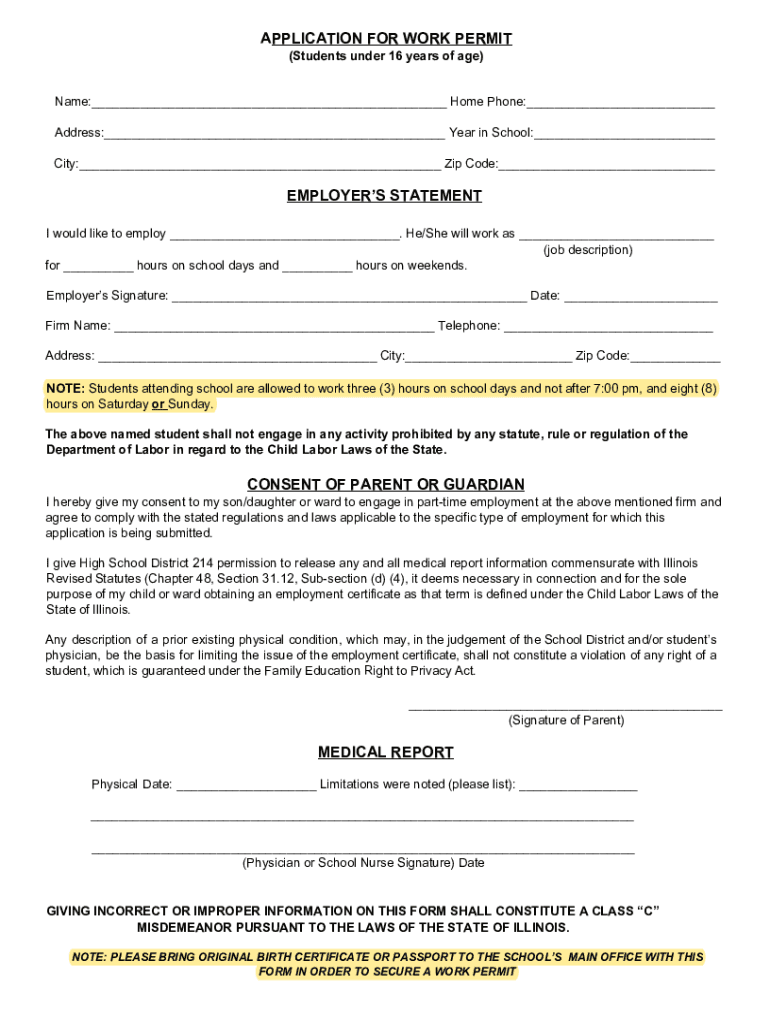 Fillable Online APPLICATION FOR WORK PERMIT EMPLOYER'S STATEMENT ... Fax Email Print - pdfFiller