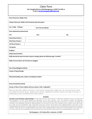 Fillable Online verified claim form - City of Davis Fax Email Print ...