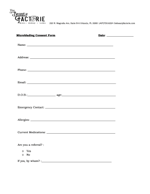 Fillable Online Microblading Consent Form- The Beauty Factorie, LLC Fax ...