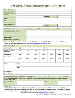 Fillable Online GPC OPEN SPACE BOOKING REQUEST FORM Fax Email Print ...