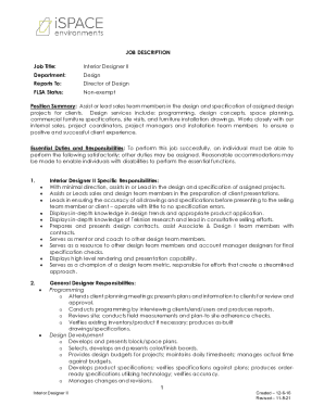 Fillable Online Interior Designer job description template - Workable ...