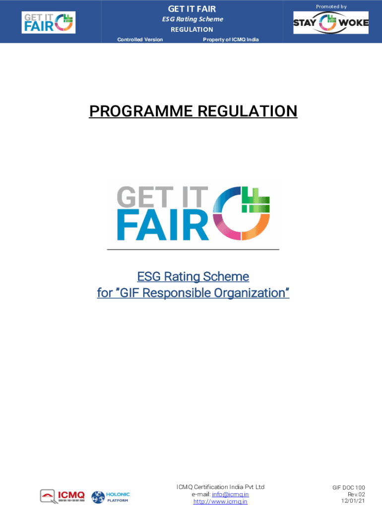 Fillable Online Launching the Get It Fair ESG Rating Scheme, the first ...