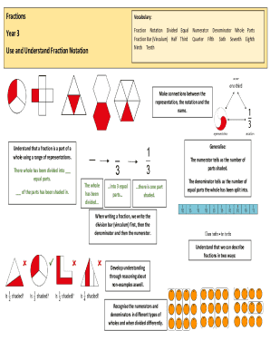 Fillable Online yerbury islington sch Fractions Year 3 Use and ...