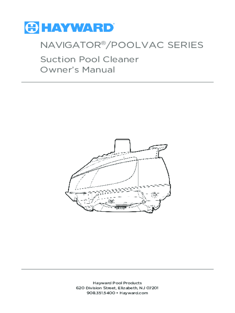 Fillable Online Pool Vac XLIn Ground Pool Cleaners - Hayward Pools Fax ...
