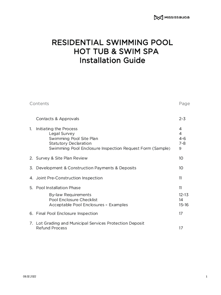 Fillable Online RESIDENTIAL SWIMMING POOL Fax Email Print - pdfFiller