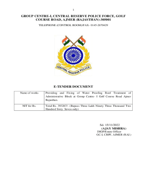Fillable Online crpf gov Tender Detail - CRPF Fax Email Print - pdfFiller