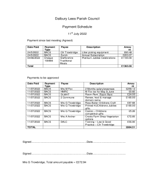Fillable Online Payment Schedule Fax Email Print - pdfFiller