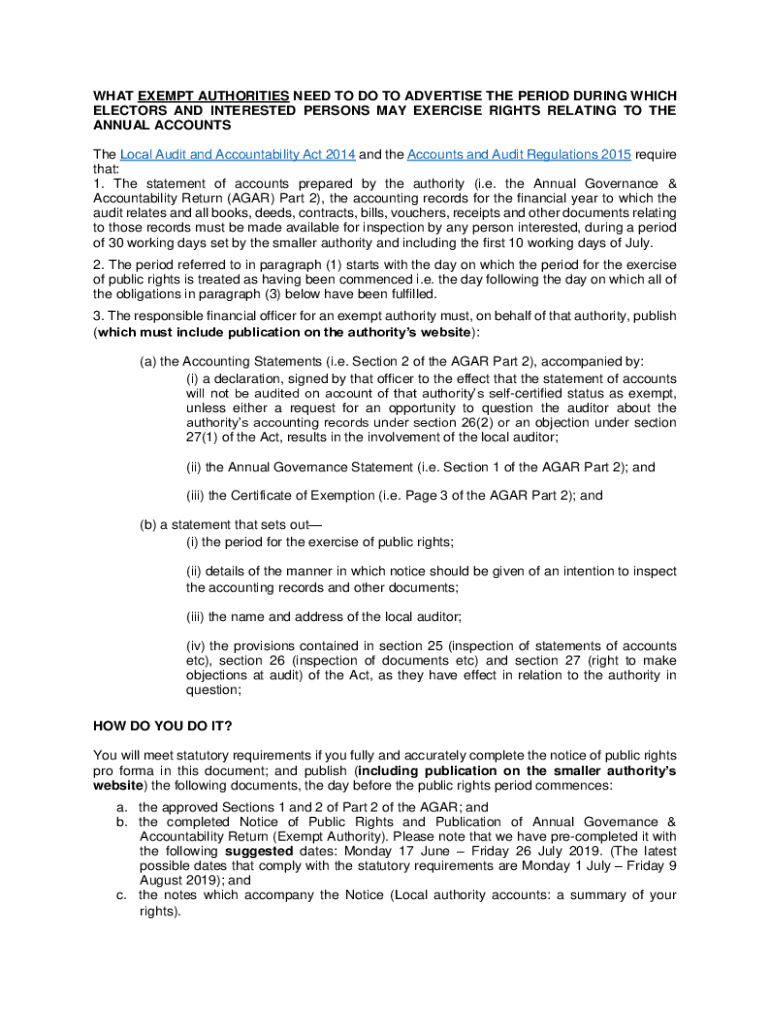 Fillable Online Accountability Return (AGAR) Part 2), the accounting ...