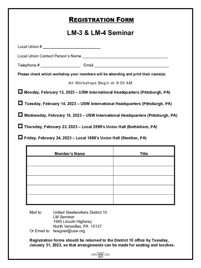 Fillable Online m usw Instructions for Filiing U.S. Department of Labor ...