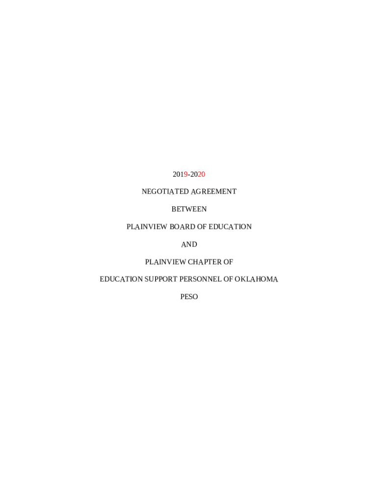 Negotiated Agreement - DocumentsColby Public Schools Doc Template | pdfFiller