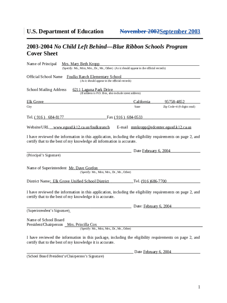 Foulks Ranch Elementary School-- 2004 No Child Left Behind ... - www2 ...