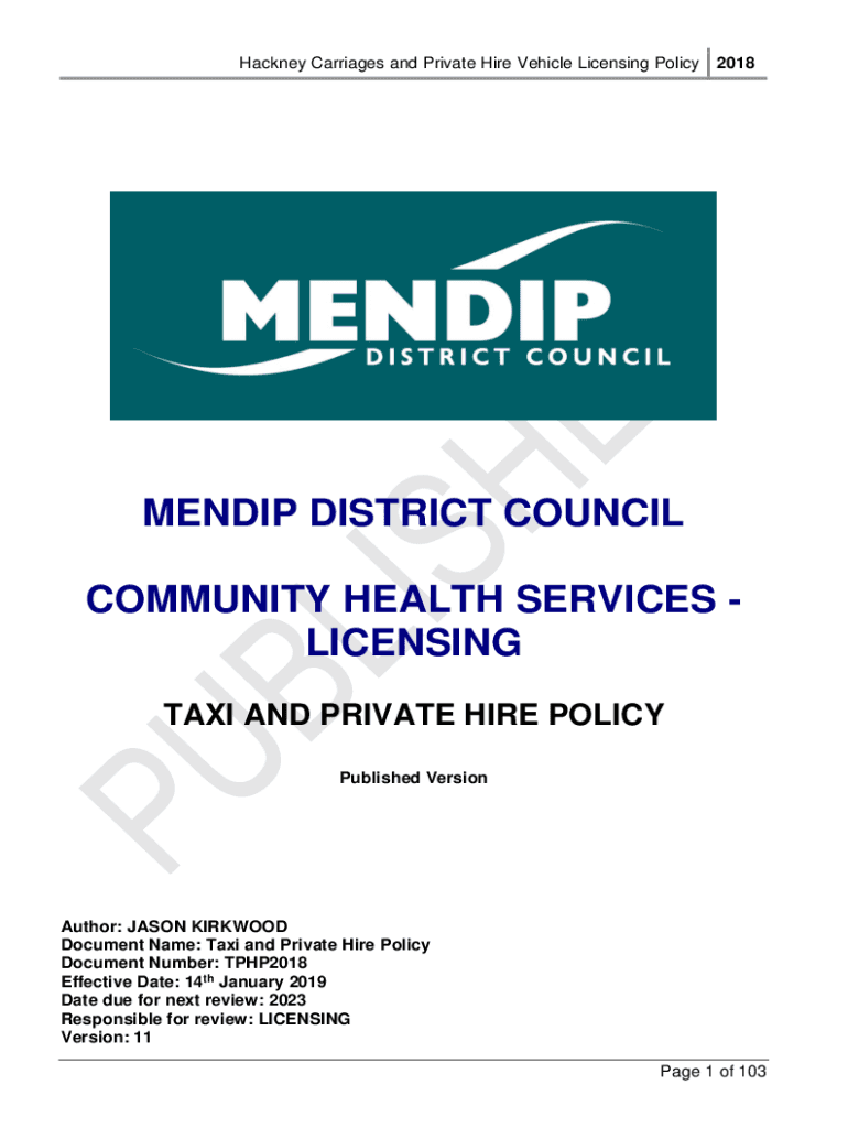Fillable Online Hackney Carriages and Private Hire Vehicle Licensing ...