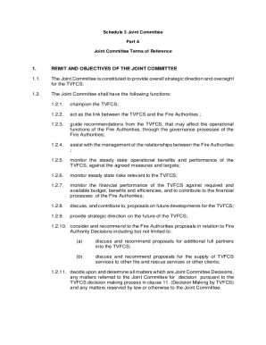 Fillable Online bucksfire gov Schedule 1 Terms of Reference of the Joint Committee Fax Email ...
