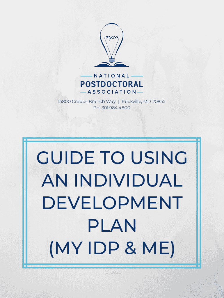 Fillable Online GUIDE TO USING AN INDIVIDUAL DEVELOPMENT PLAN (MY IDP ...