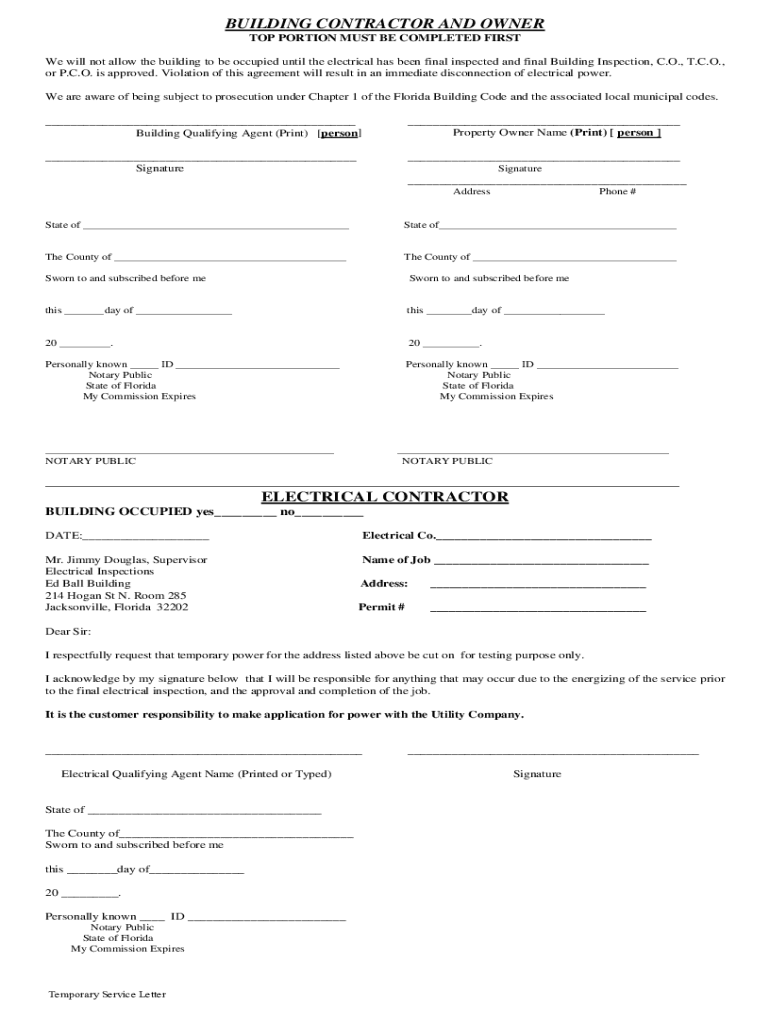 Fillable Online AFFIDAVIT FOR 30 DAY TEMPORARY ELECTRIC SERVICE ... Fax ...