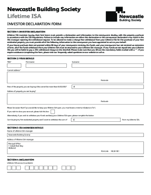 Fillable Online Lifetime ISA Conveyancer Declaration Form Fax Email ...