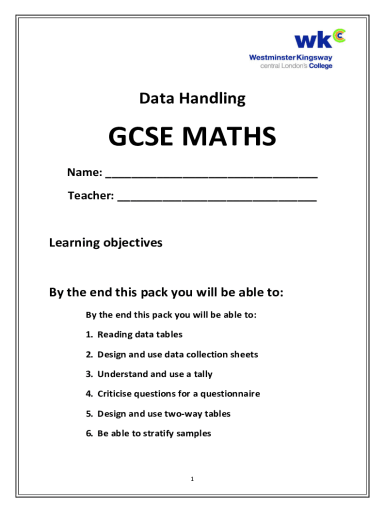 Fillable Online GCSE MATHS Fax Email Print - pdfFiller
