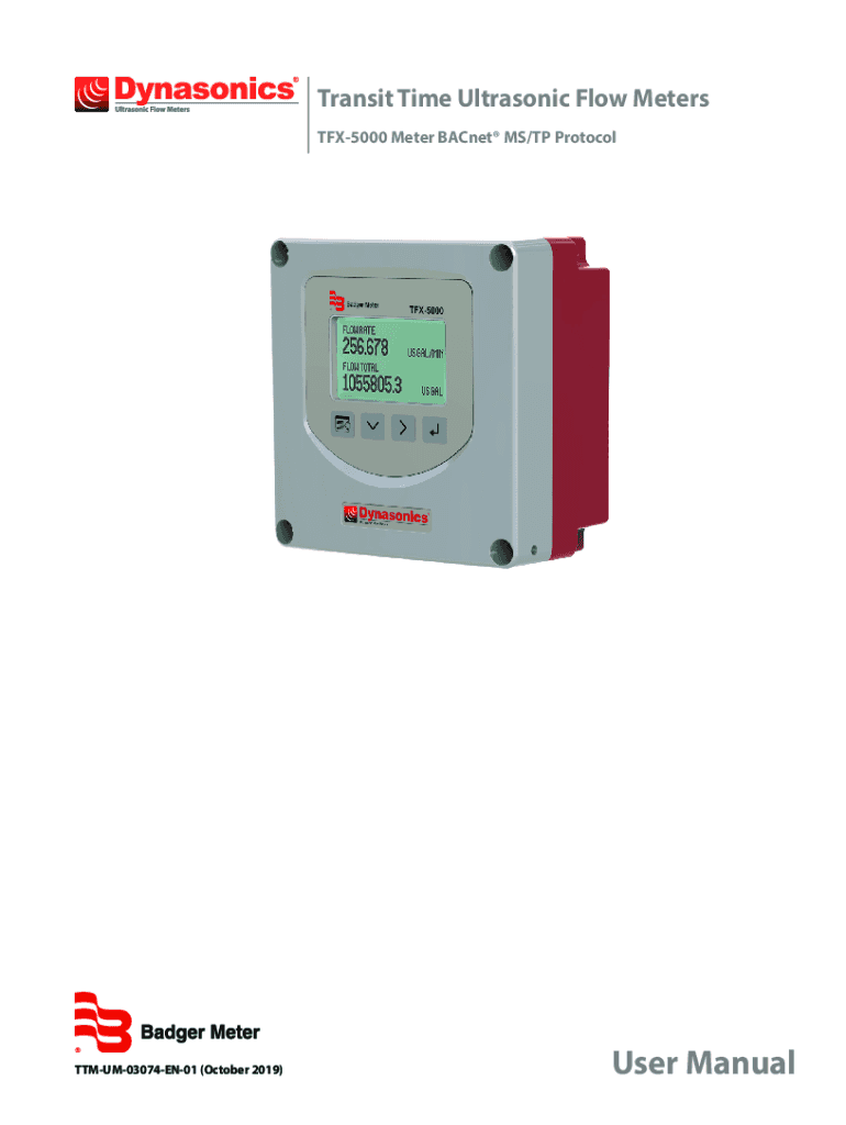 Fillable Online Transit Time Ultrasonic Flow Meters, TFX-5000 Meter ...