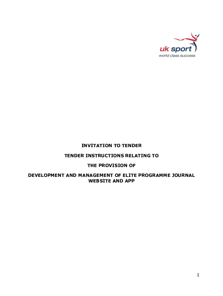 Fillable Online 1 INVITATION TO TENDER TENDER INSTRUCTIONS ... Fax ...