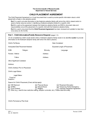Fillable Online Child Placement Agreement.doc Fax Email Print - pdfFiller