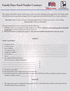 Fillable Online Free Food Business Contract Word Templates - Page 3 Fax ...