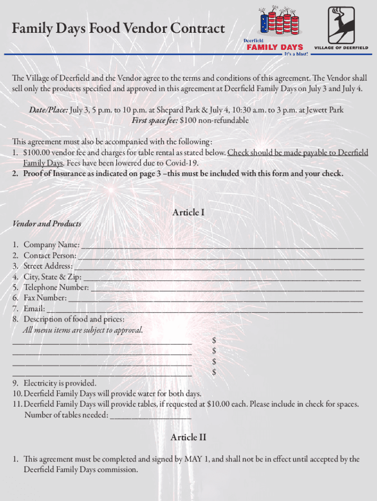 Fillable Online Free Food Business Contract Word Templates - Page 3 Fax ...