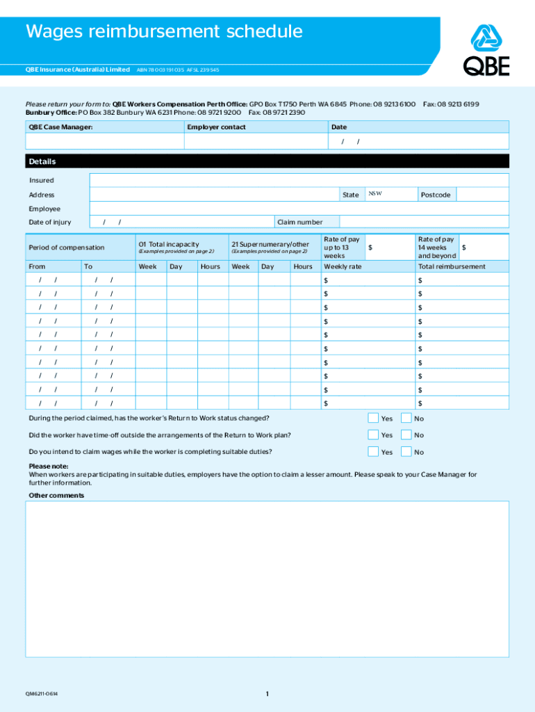 Fillable Online Workers Compensation Claims state-by-stateQBE AU Fax ...