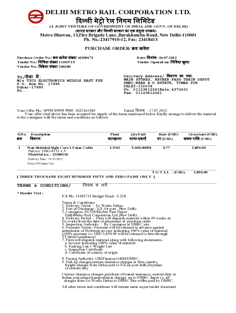 Fillable Online authorised signatory of mra for metro technical ...