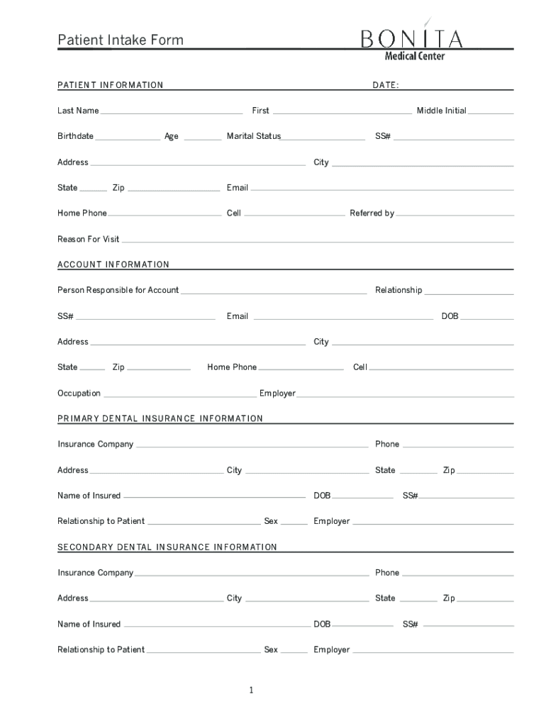 Fillable Online cellhomework PATIENT INTAKE FORMS Name - SB Physio Fax ...
