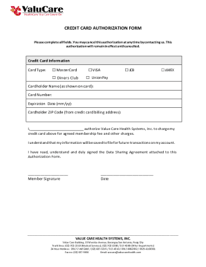Fillable Online Credit Card Authorization Form Sample ClausesLaw Insider Fax Email Print - pdfFiller