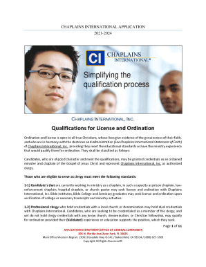 Fillable Online CHAPLAINS INTERNATIONAL APPLICATION Fax Email Print ...