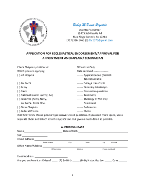 Fillable Online CHAPLAIN ECCLESIASTICAL APPLICATION FORMS (2) updated ...