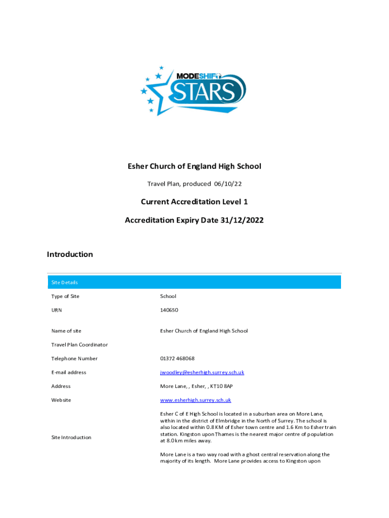 Fillable Online Esher Church of England High School Current ...